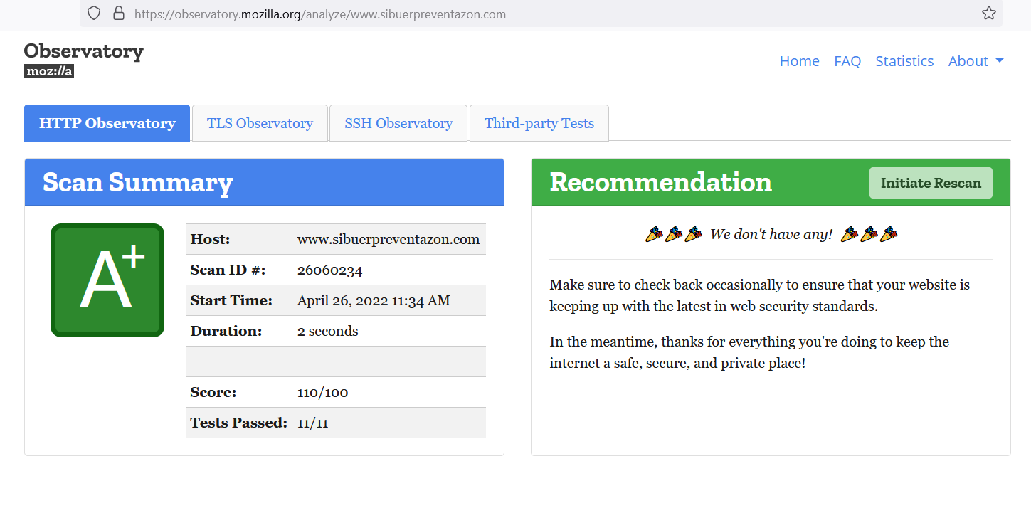 Mozilla Observatory – Sibu ERP